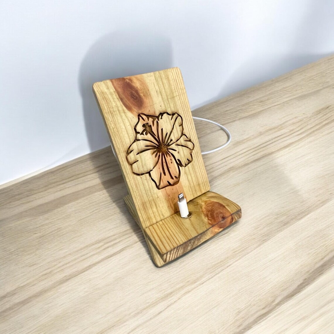 Wooden Cell Phone Stand With Personalized Engraving Phone Accessory - Etsy