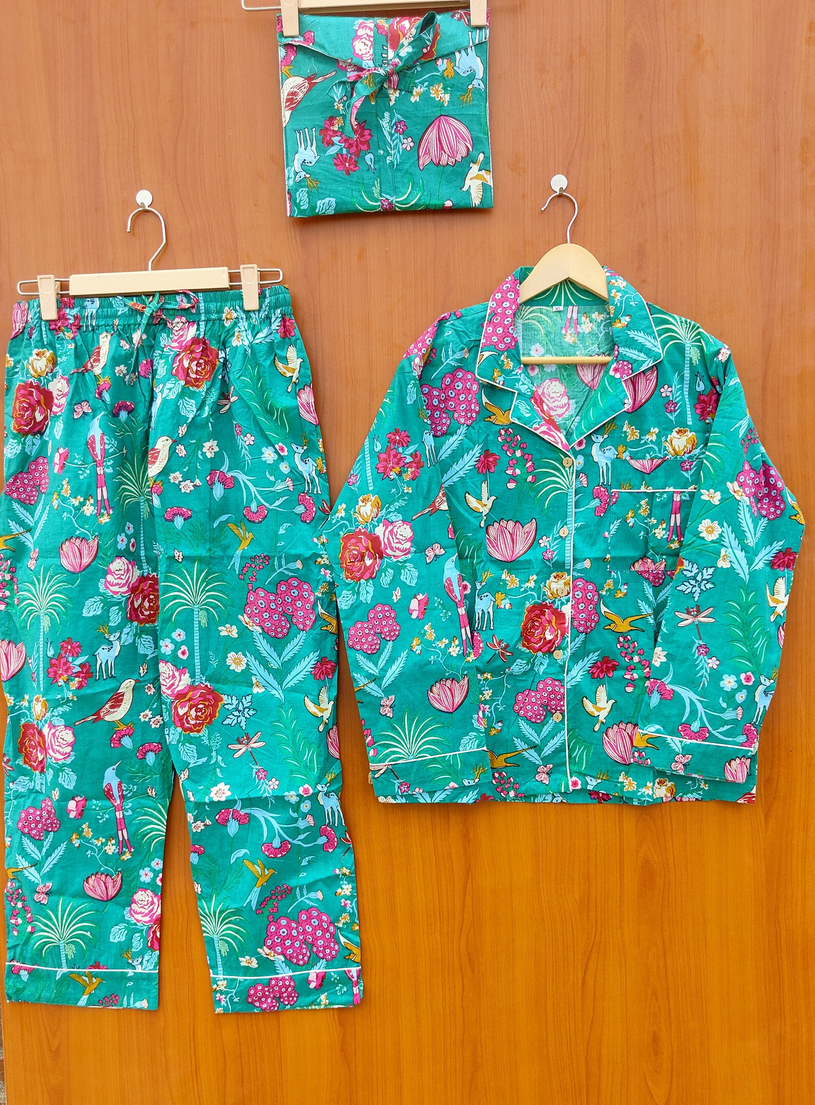 Indian PJ Set100% Cotton Block Print Pajama Set Night Wear - Etsy