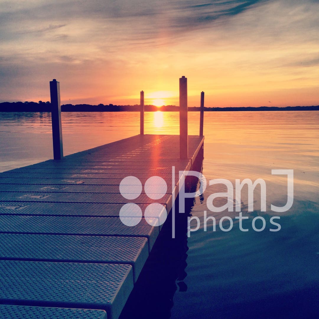 Summer Sunsets on the Lake, Four Photo Set, Wall Art, Minnesota ...