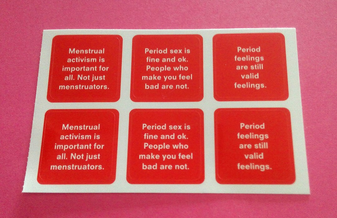 Period Positive Menstrual Activism Stickers 'period Feelings' Set of 6 ...