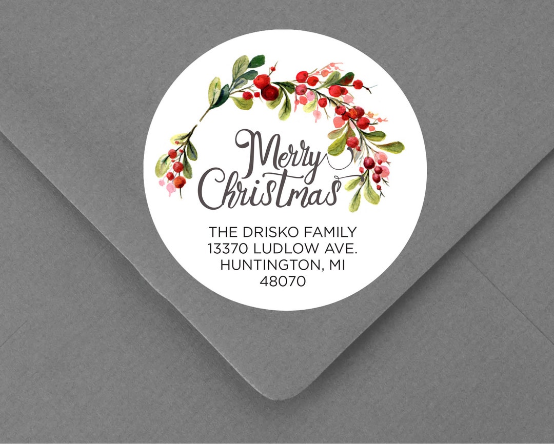 Christmas Address Label Christmas Address Sticker Christmas Return ...