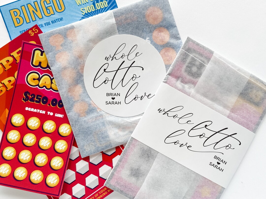 Lottery Ticket Favor Stickers - Wedding Favor Sticker - Shower Favor ...