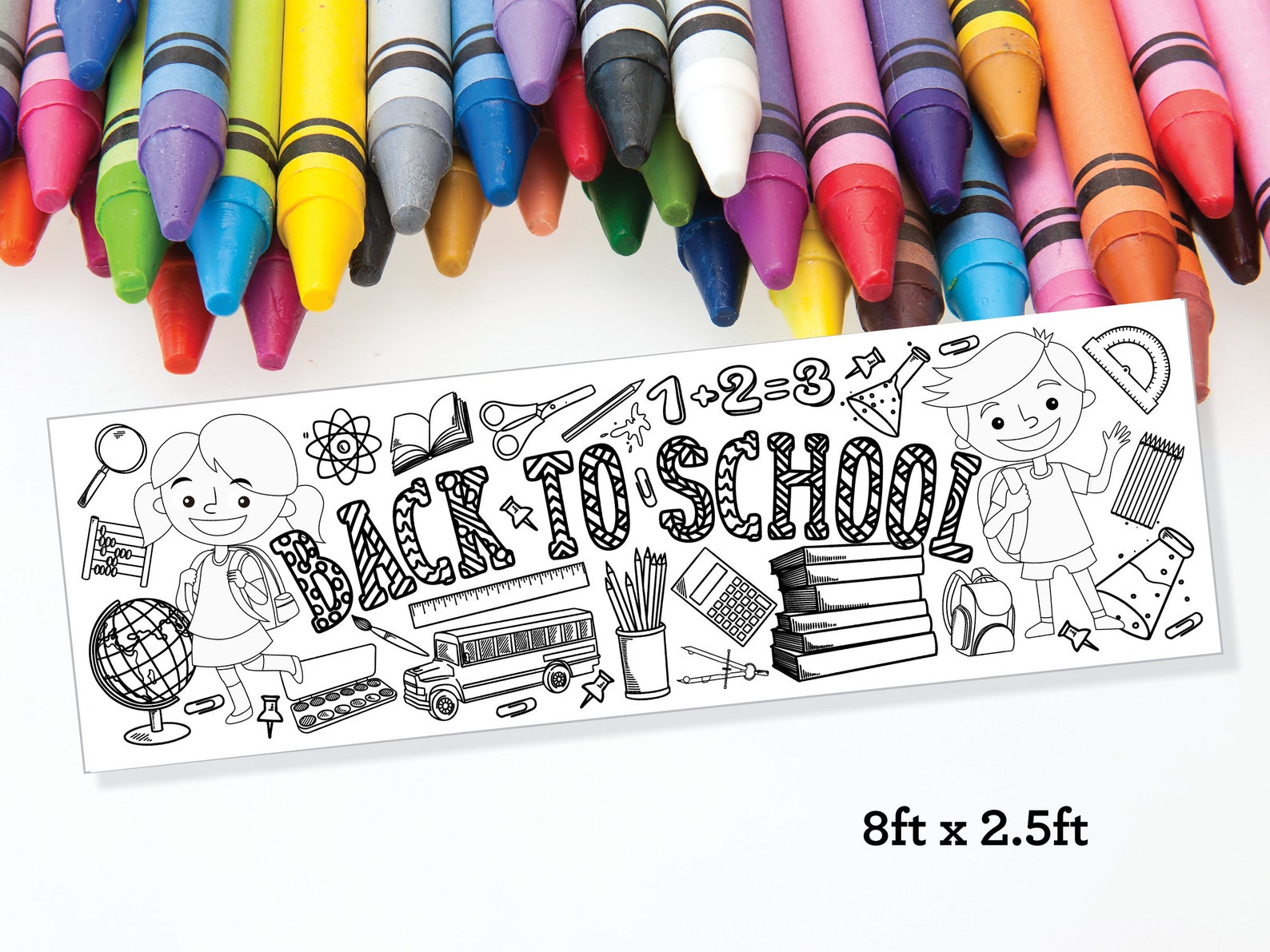Giant Coloring Poster Back to School Coloring Page - Etsy