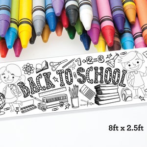 Back to School Giant Coloring Poster Coloring Banner for - Etsy