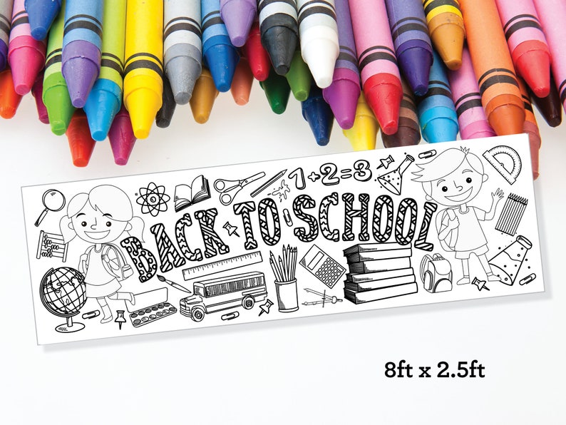 Giant Coloring Poster Back to School Coloring Page - Etsy
