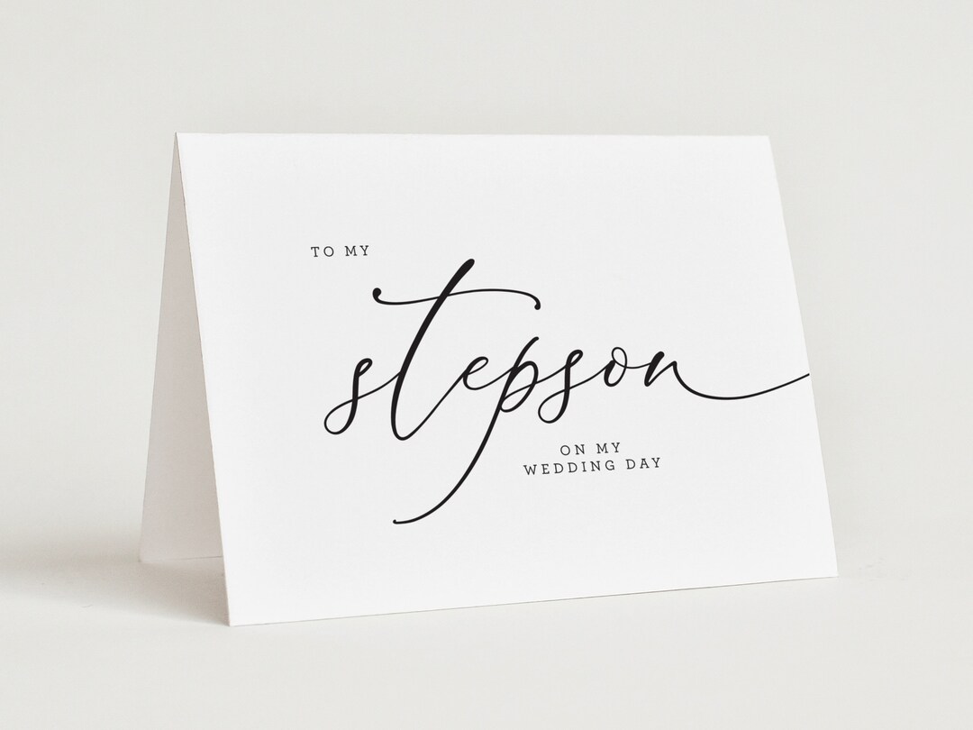 Large Wedding Card to Stepson - to My Stepson on My Wedding Day - Card ...