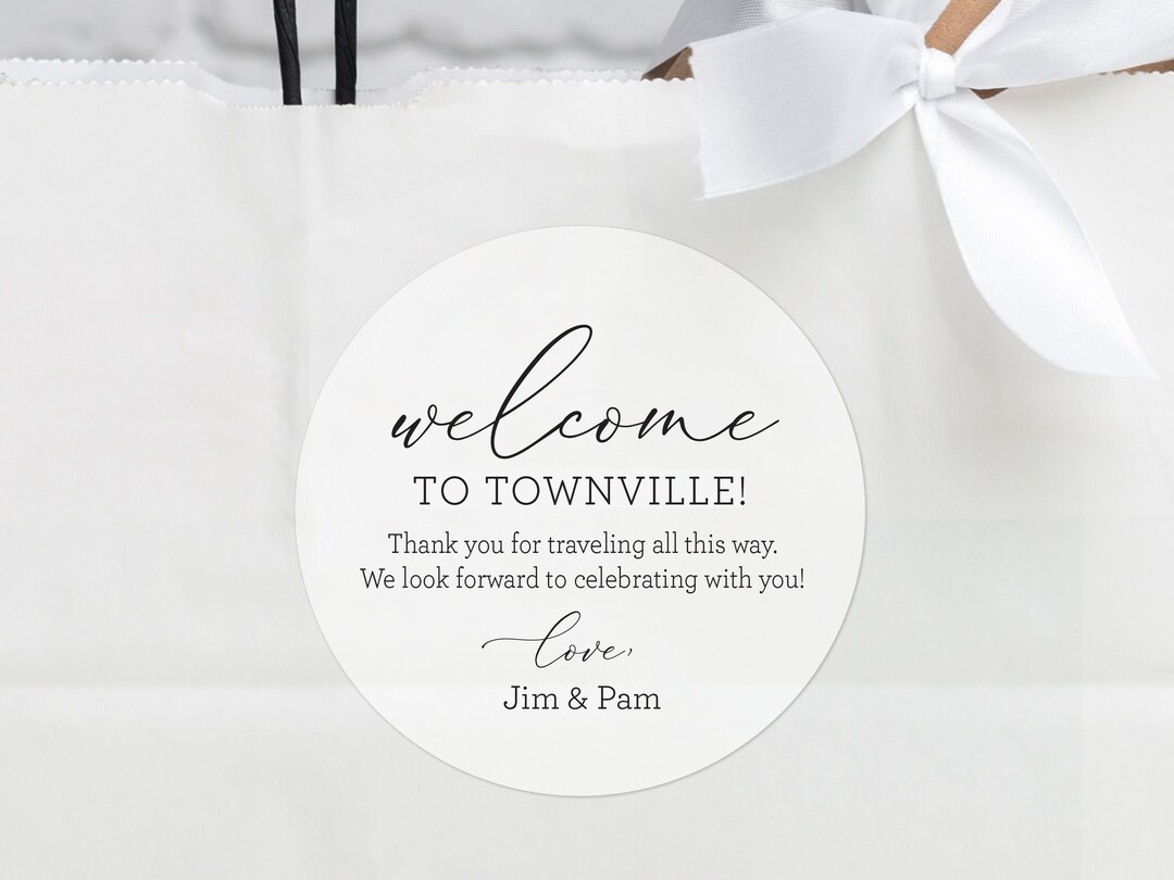 Wedding Welcome Bag Sticker - Welcome Bag for Hotel Guests Stickers ...