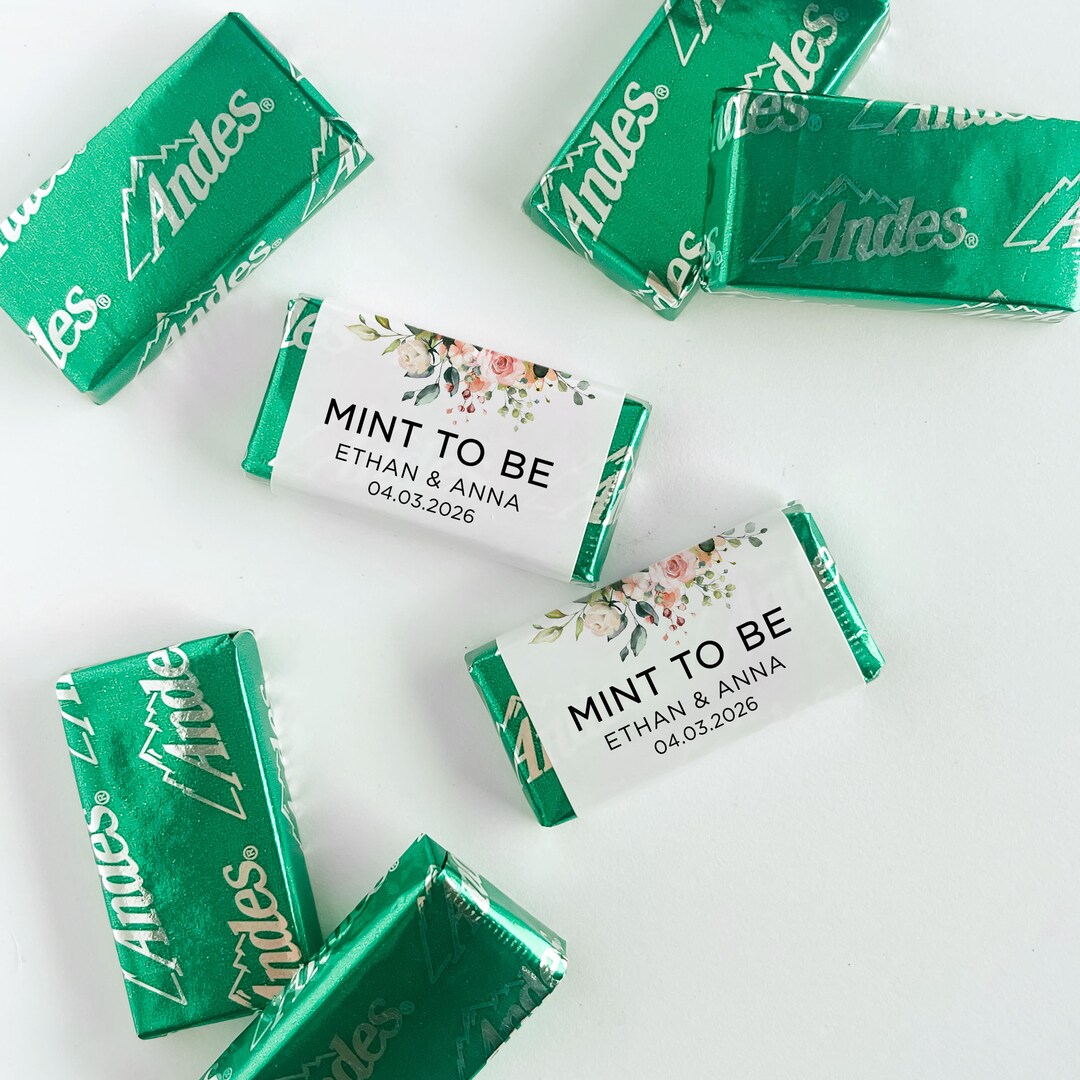 Mint to Be Andes Chocolate Mint Sticker - Wedding Favor Sticker - Mint ...