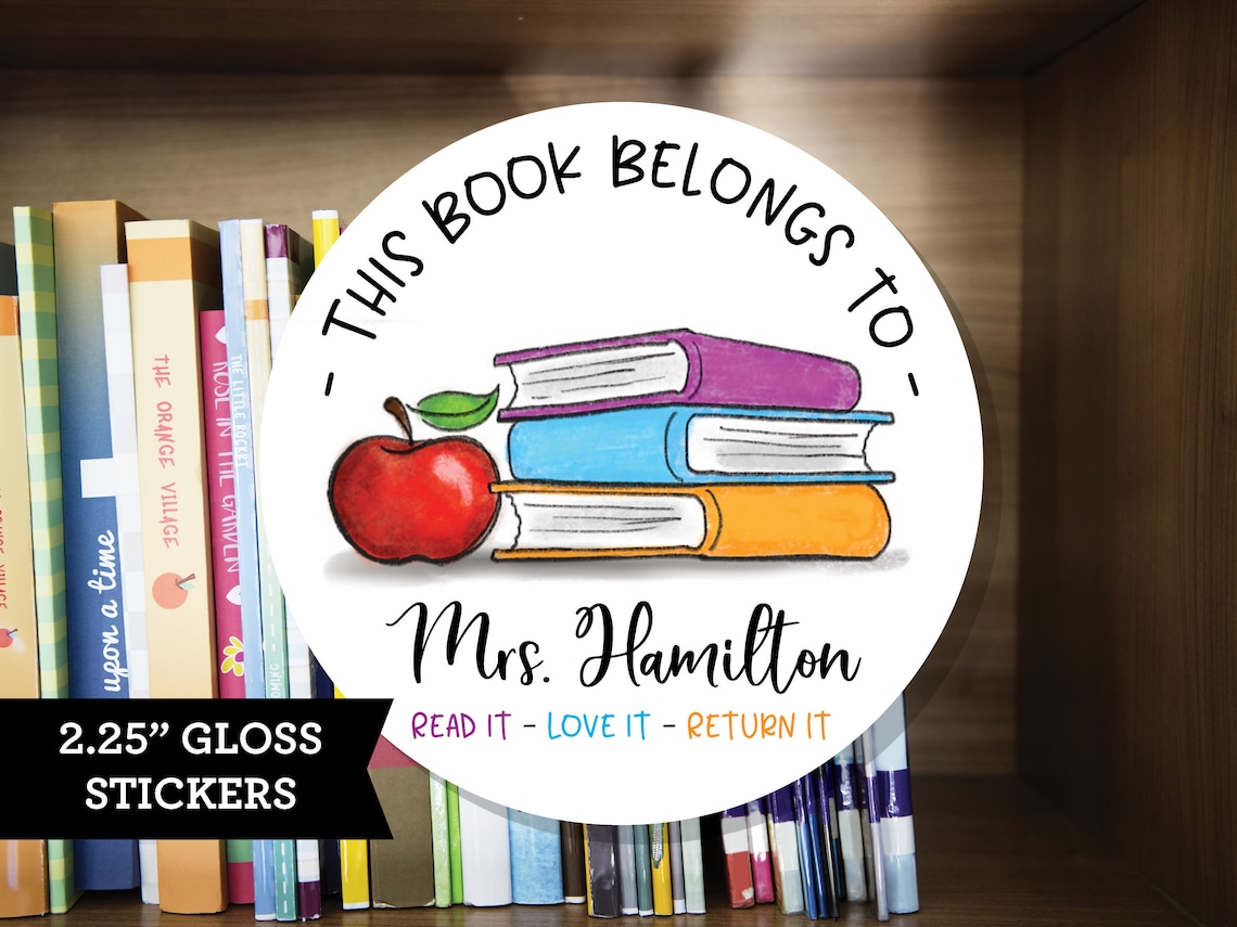 Book Stickers for Teachers This Book Belongs to Stickers - Etsy