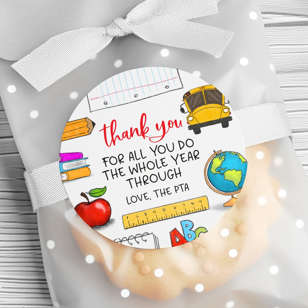 Teacher Appreciation Sticker - to Teachers - From PTO, From PTA - Thank ...