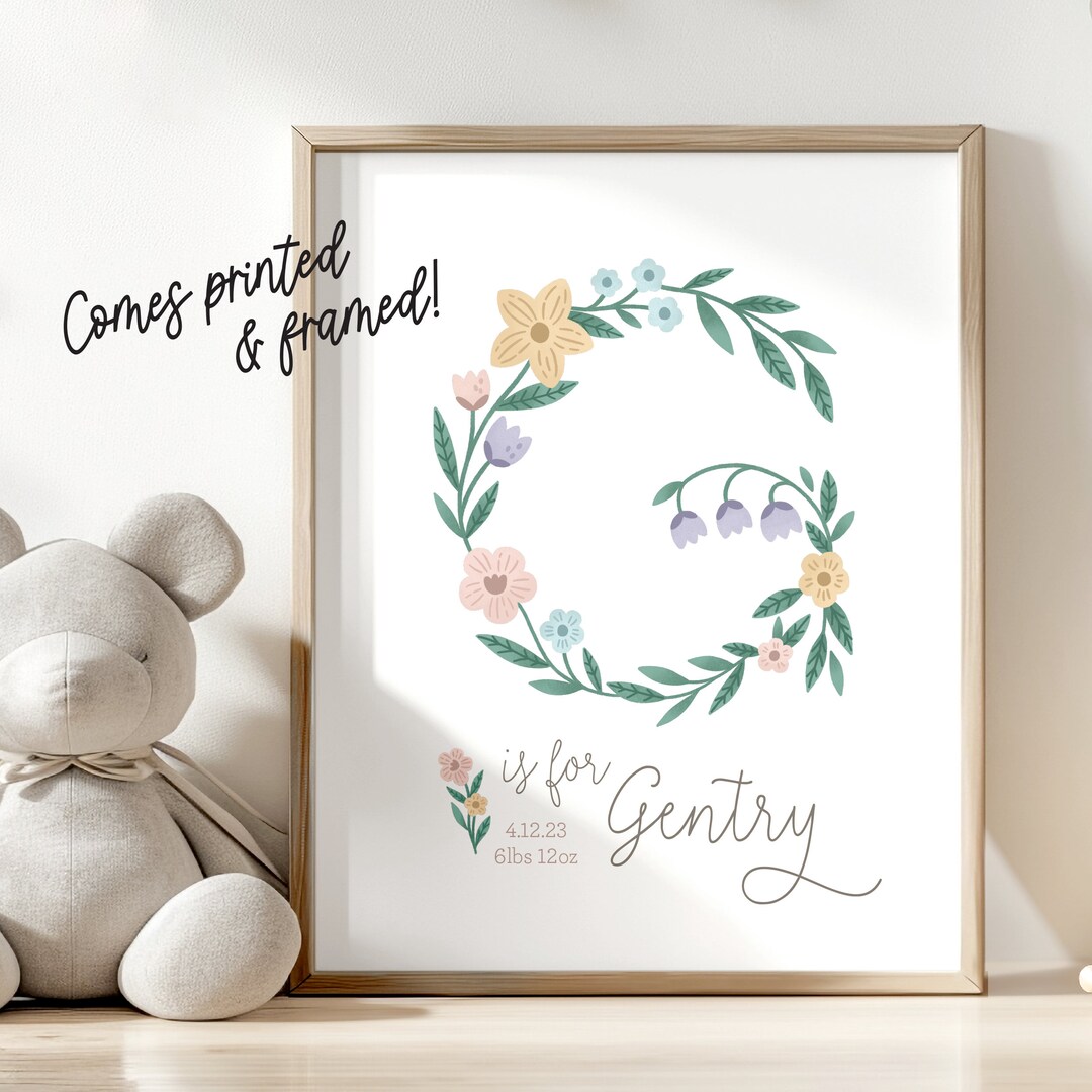 Baby Name Artwork - Baby Name Sign - Personalized Nursery Art Print ...