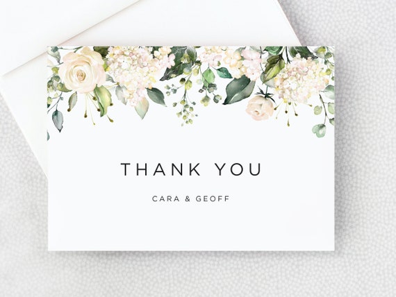 Thank You Card Personalized Folded Thank You Card With - Etsy