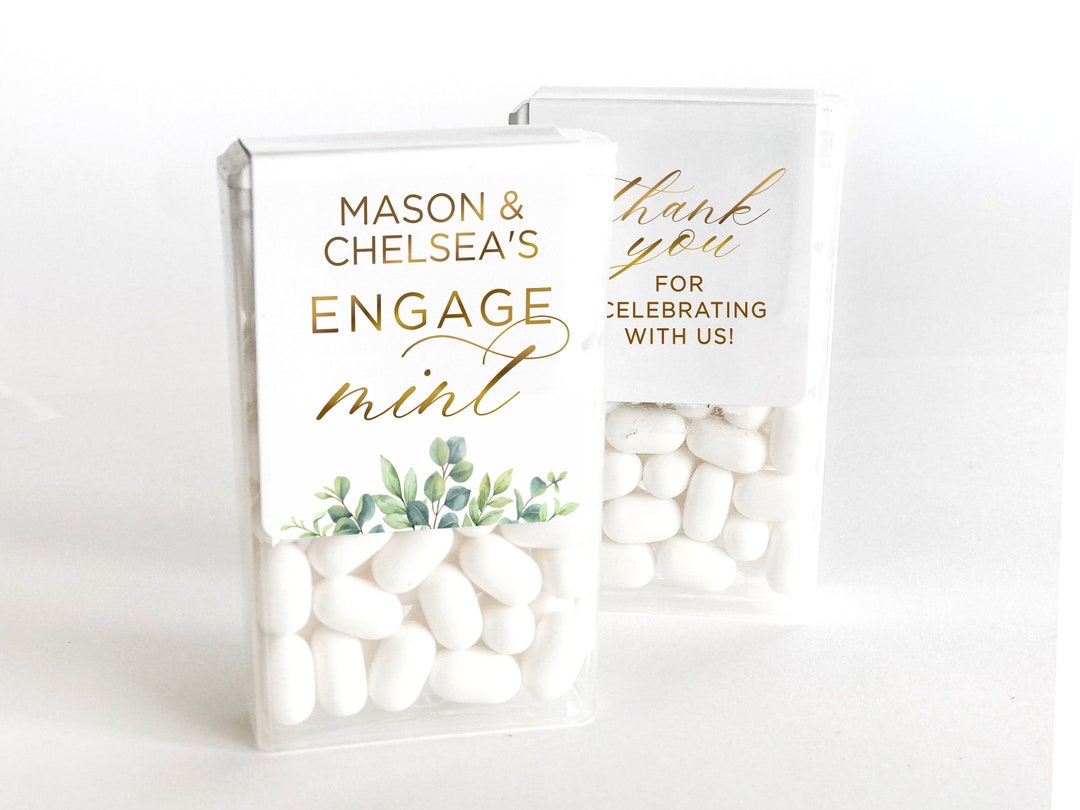 Engagemint Tic Tac Stickers - Engagement Party Favor Sticker - Tic Tac ...