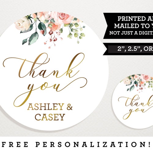 Wedding Favor Stickers Wedding Thank You Stickers - Etsy