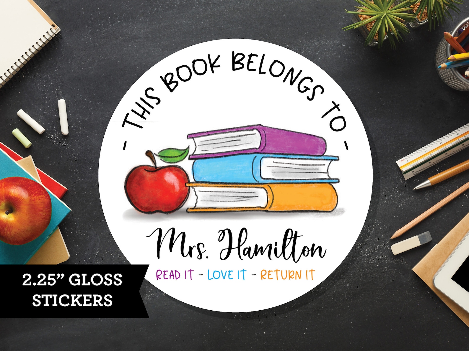 Book Stickers for Teachers This Book Belongs to Stickers - Etsy