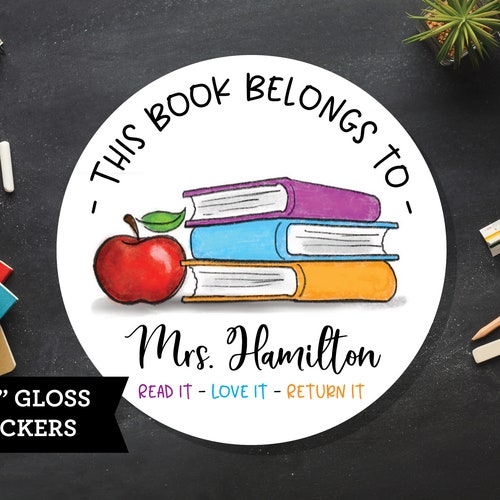 Book Stickers for Teachers This Book Belongs to Stickers - Etsy