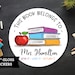 Book Stickers for Teachers - This Book Belongs to Stickers - Teacher Bookplate - Round Teacher ...