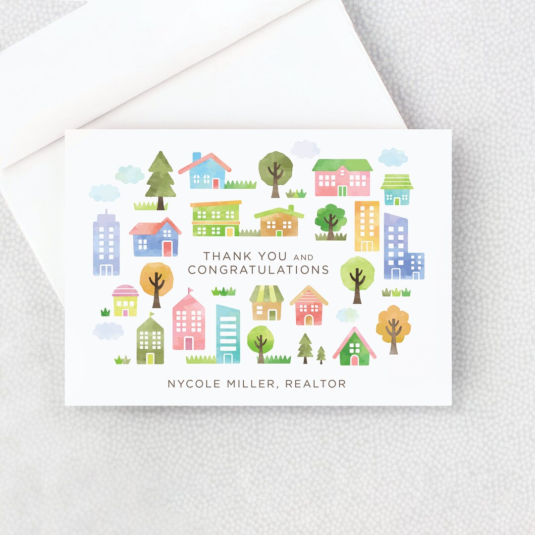 Realtor Thank You Card - Thank You Card for Realtors - Folded Card With ...
