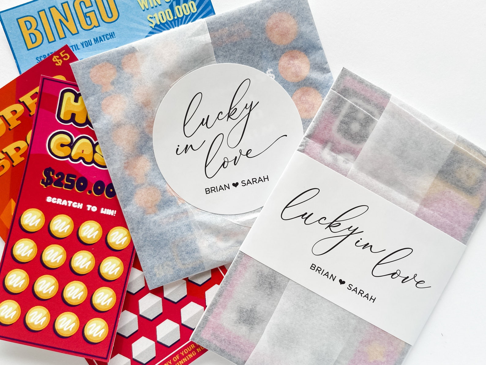 Lottery Ticket Favor Stickers - Wedding Favor Sticker - Lottery Tickets ...