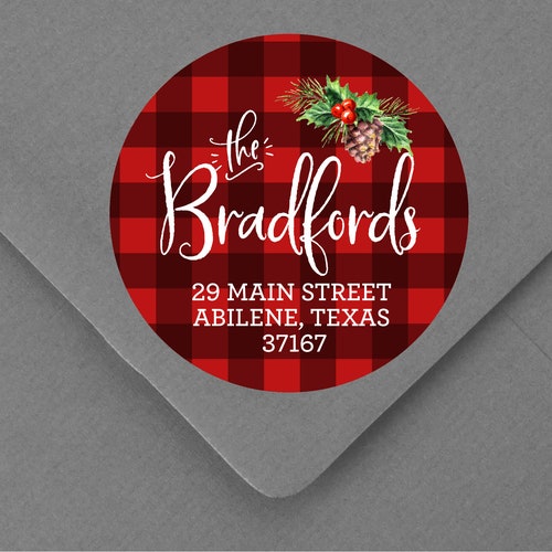 Christmas Address Label Christmas Address Sticker - Etsy