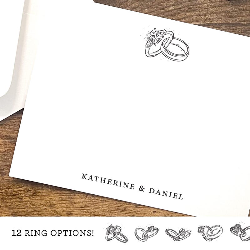 Wedding Ring Notecards - Etsy