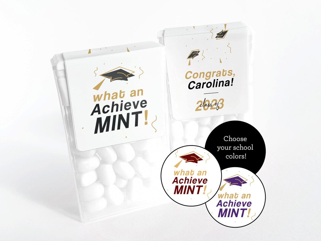 Graduation Favor Sticker What an Achievemint Tic Tac Stickers ...