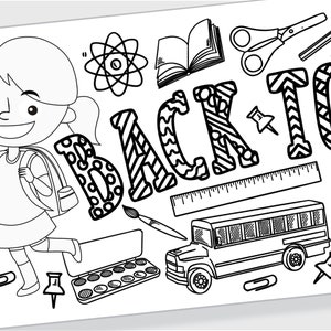 Back to School Giant Coloring Poster Coloring Banner for - Etsy