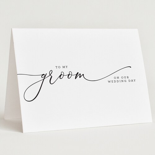 Large Wedding Card to Groom to My Groom on Our Wedding Day - Etsy