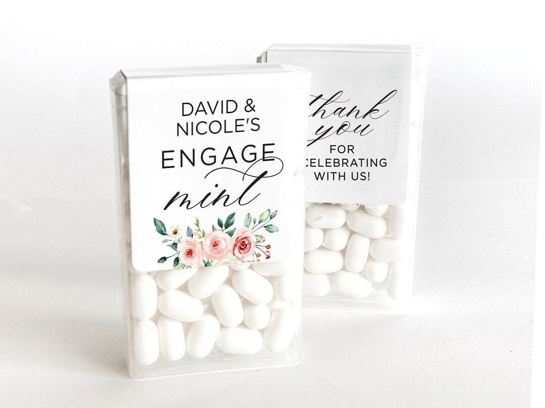 Engage MINT Tic Tac Stickers - Engagement Party Favor Sticker - Tic Tac ...