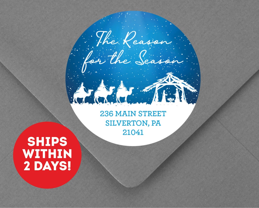 Religious Christmas Address Label - Christian Christmas Return Address ...