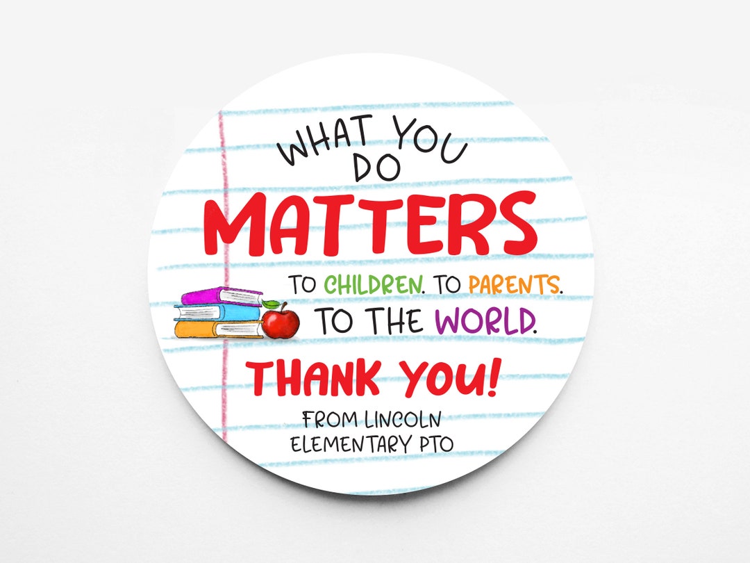Teacher Appreciation Sticker - to Teachers - From PTO, From PTA - Thank ...