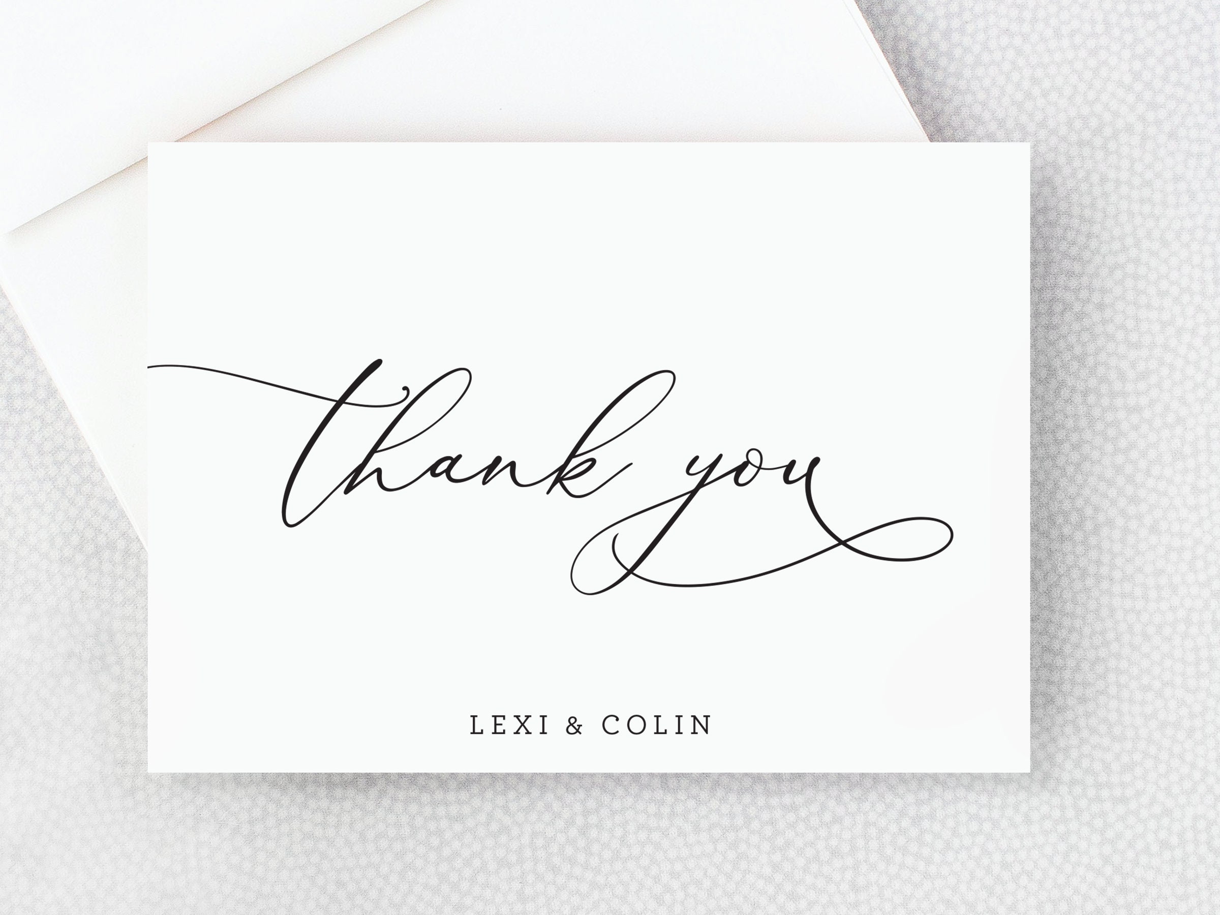 Thank You Card Personalized Folded Thank You Card With - Etsy