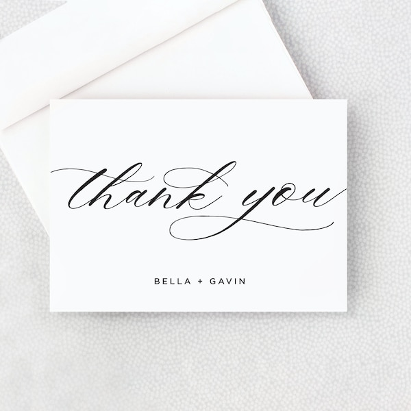 Simple Elegant Thank You Card - Etsy