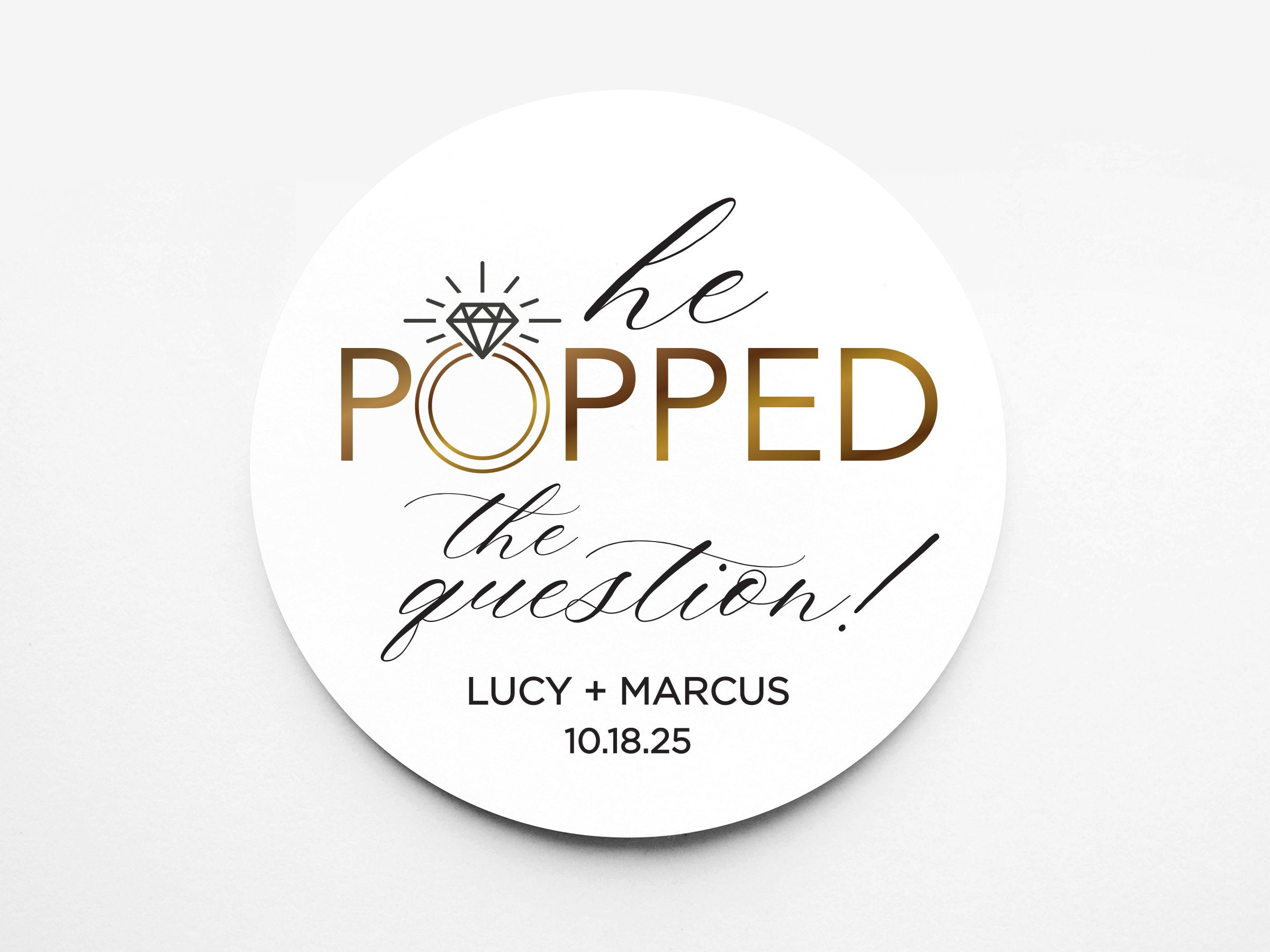 He Popped the Question Shower Favor Stickers - Popcorn Favor ...