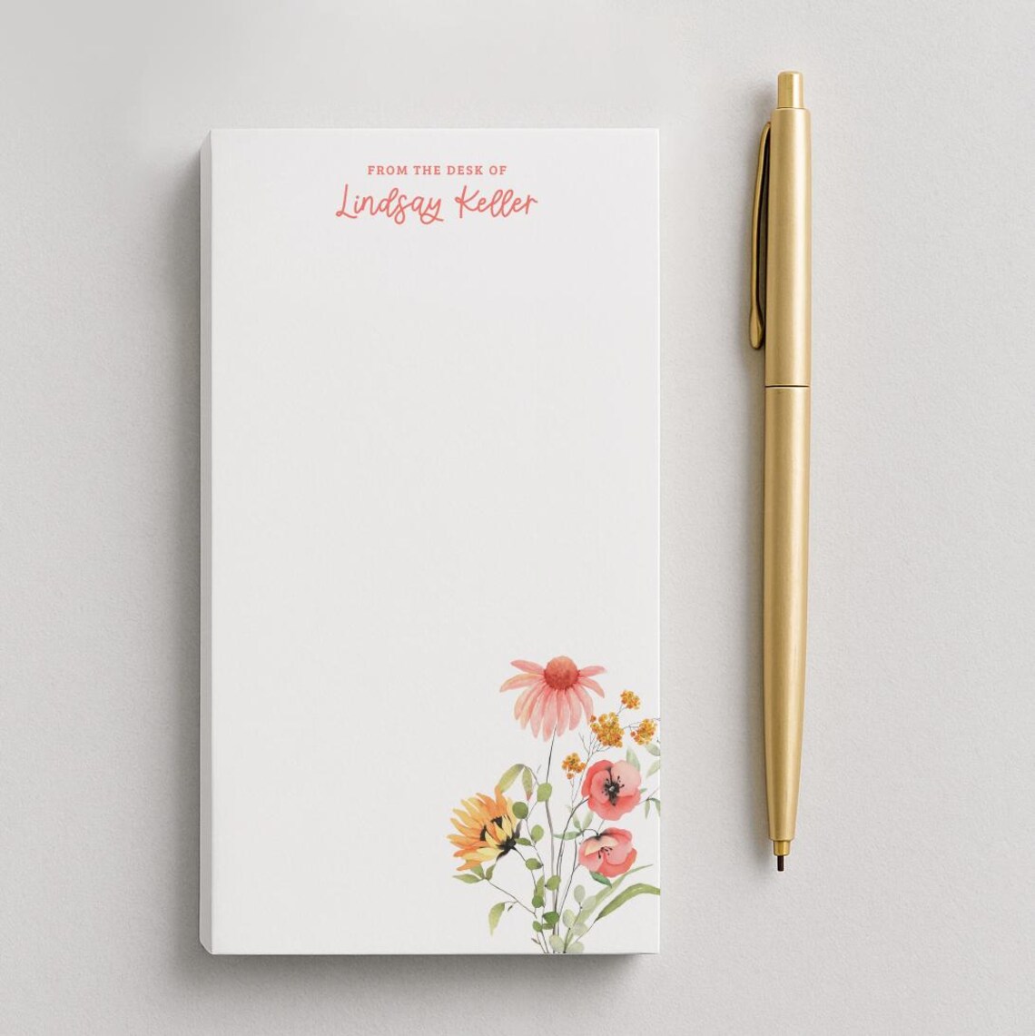 Personalized Notepad - Custom Personalized Gift - Wildflower Notepad ...