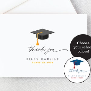 Graduate Thank You Card Personalized Folded Graduation Thank - Etsy