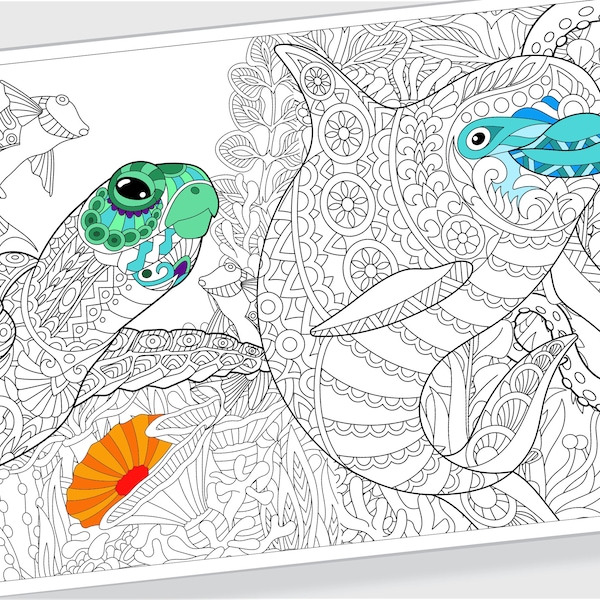 Giant Adult Coloring Poster Printable - Etsy