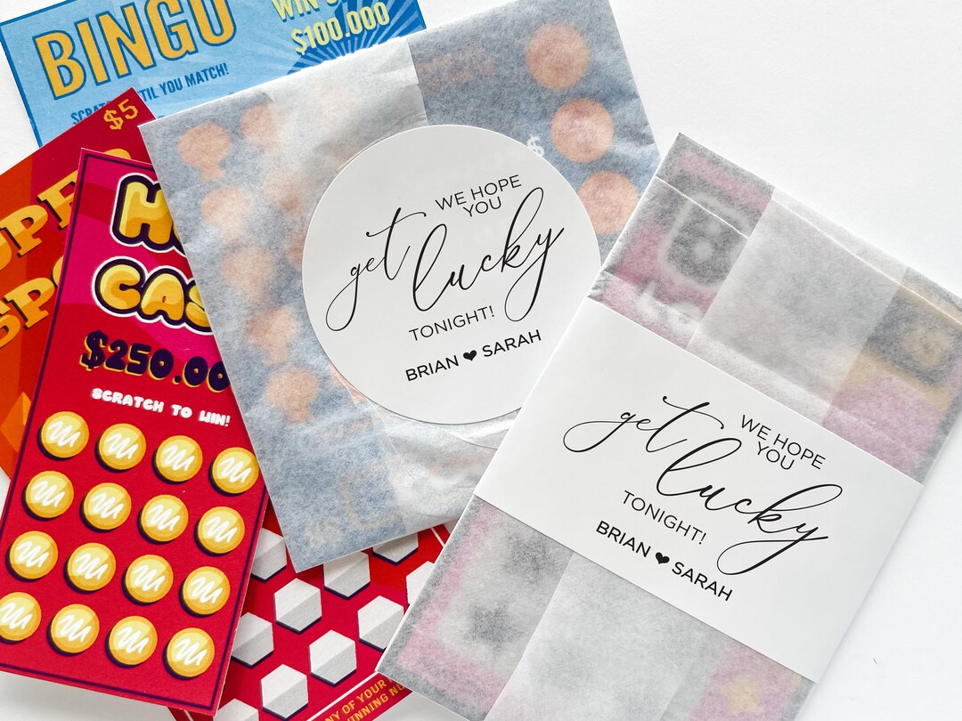 Lottery Ticket Favor Stickers - Wedding Favor Sticker - Lottery Tickets ...