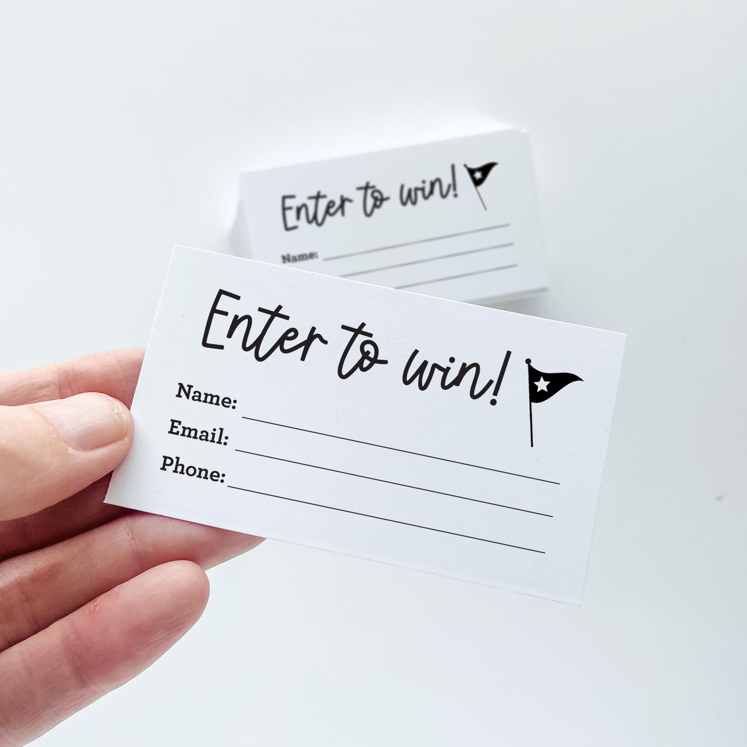 Enter to Win Ticket Card to Fill Out for Drawing Raffle Tickets Printed ...