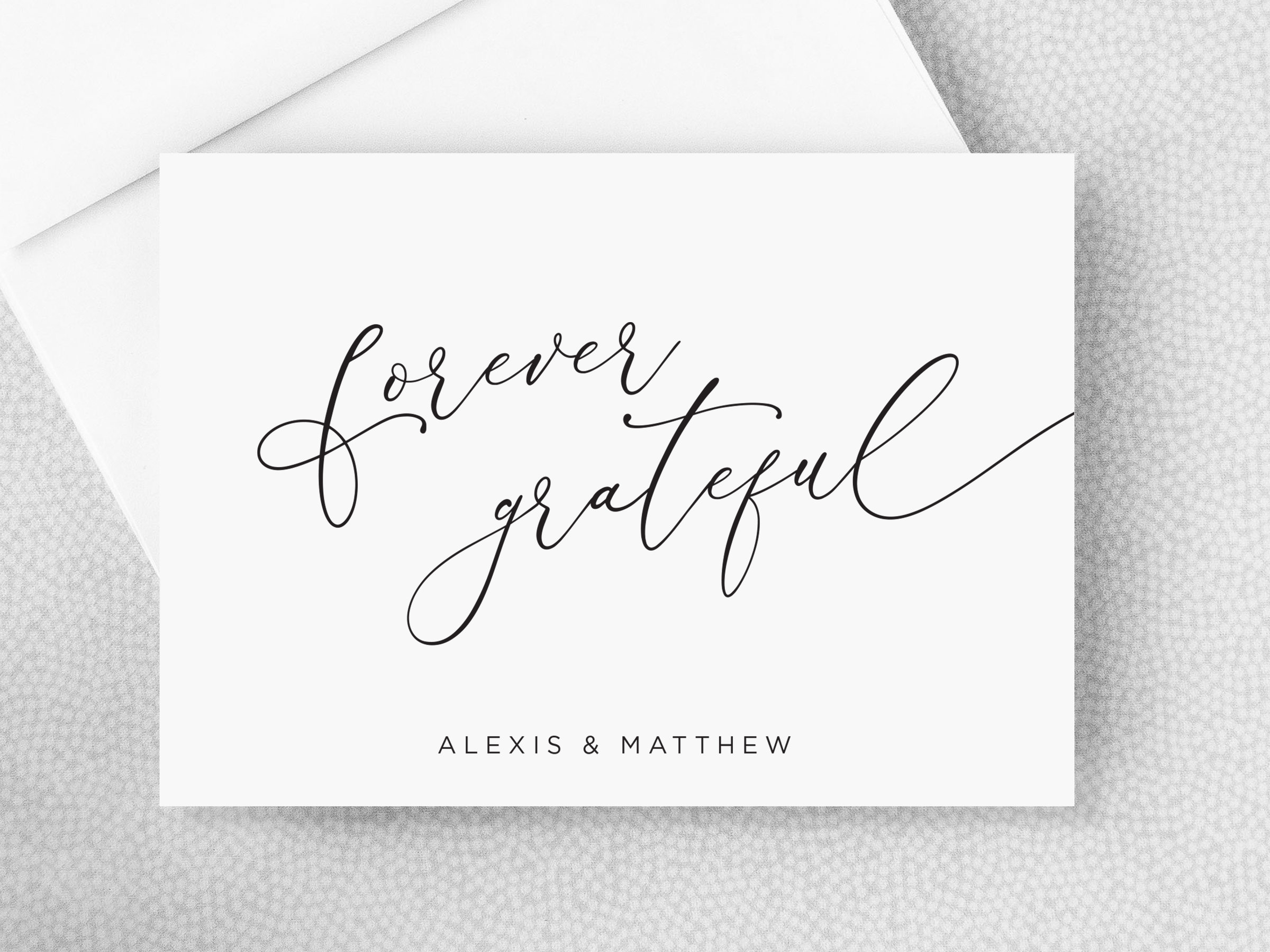 Thank You Card Forever Grateful Personalized Folded Thank - Etsy