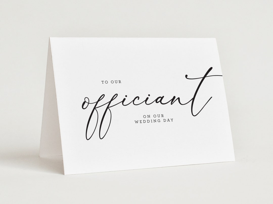 Large Wedding Card to Our Officiant - to Our Officiant on My Wedding ...