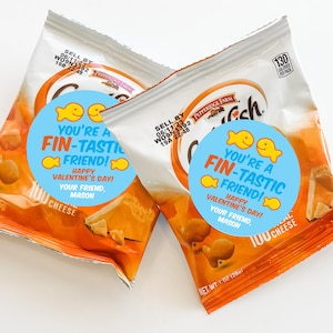 Kids Valentine - Toddler Preschool Valentine Sticker - Fish Cracker ...