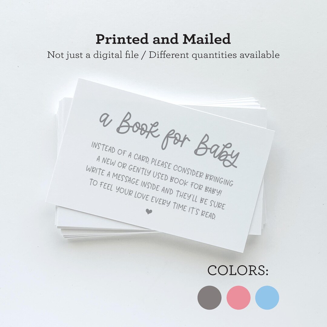 Book for Baby Insert - Baby Shower Invitation Insert for Books - Book ...