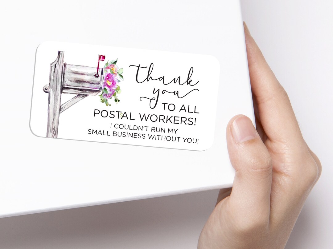 Thank You Postal Worker Sticker - Mail Carrier Sticker - Small Business ...