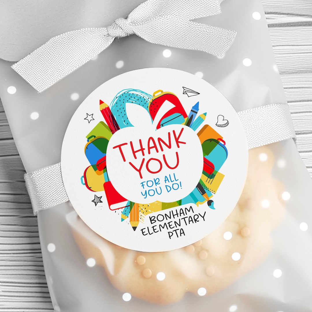 Teacher Appreciation Sticker - to Teachers - From PTO, From PTA - Thank ...