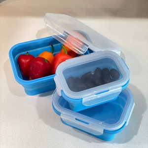 Collapsible Silicone Food Storage Container Combo Pack(3 Units) - Etsy
