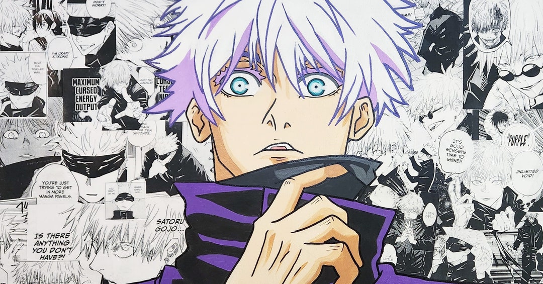 Saturo Gojo Collage Art Acrylic Painting - Etsy