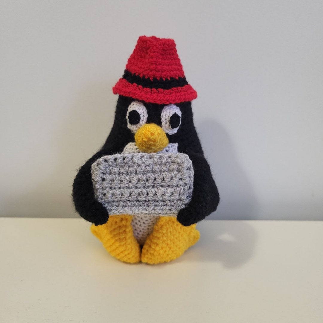 TUX - Linux Penguin (hardworking, With a Laptop) - Etsy