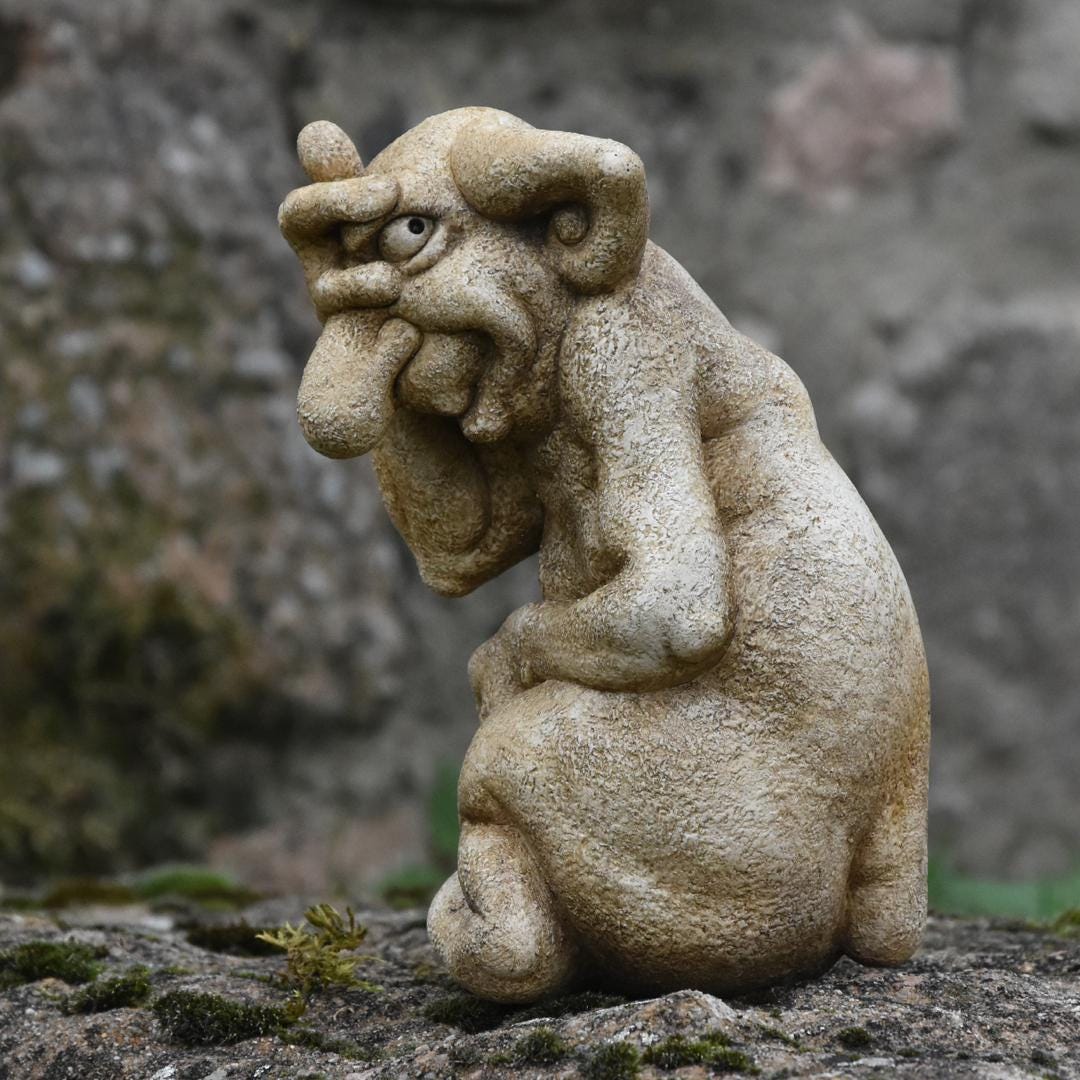 Very Last SPIEK Gargoyle - Friendly Troll, Handmade Sculpture, Home and ...