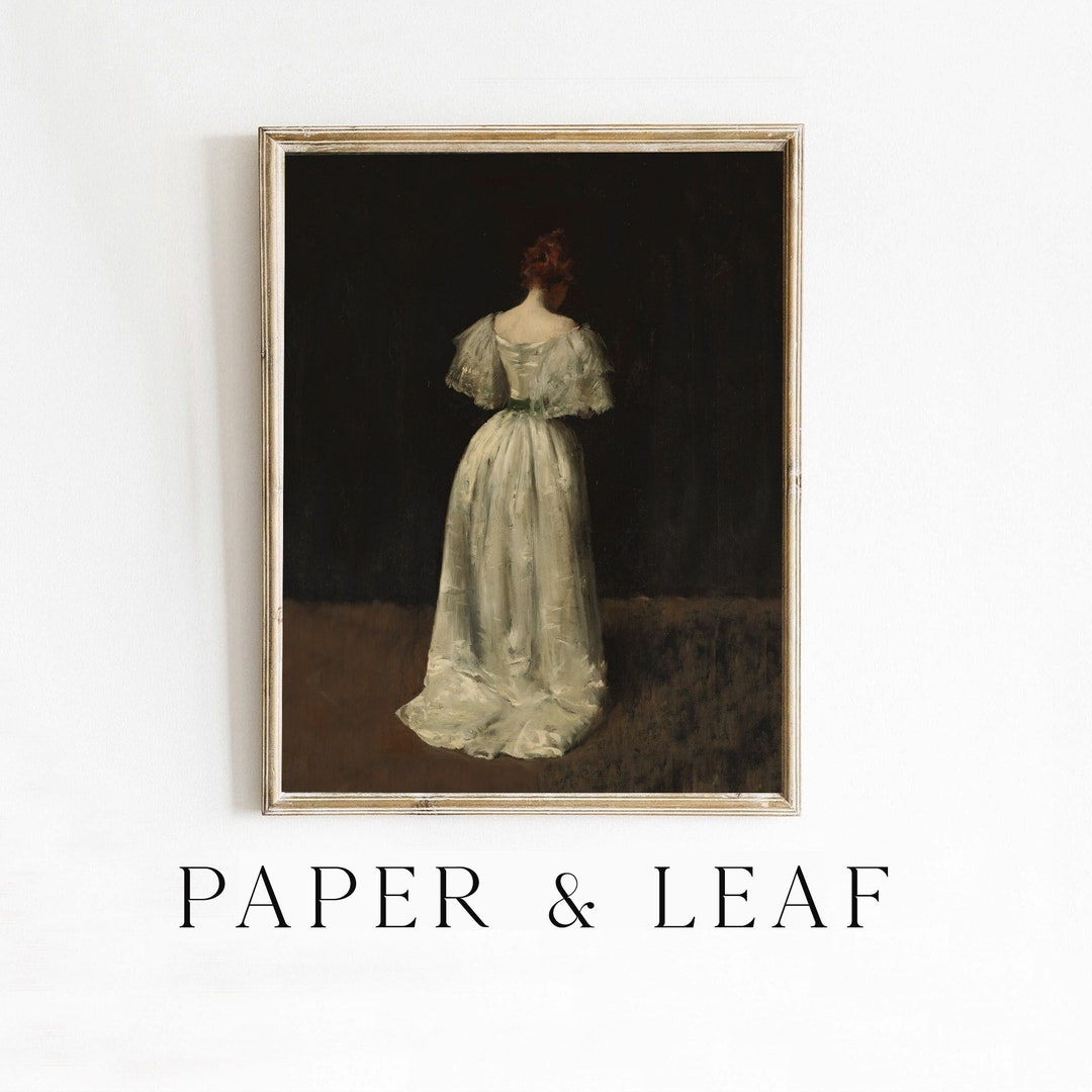 Vintage Victorian Woman's Back in Dress Portrait Art | Antique Portrait ...